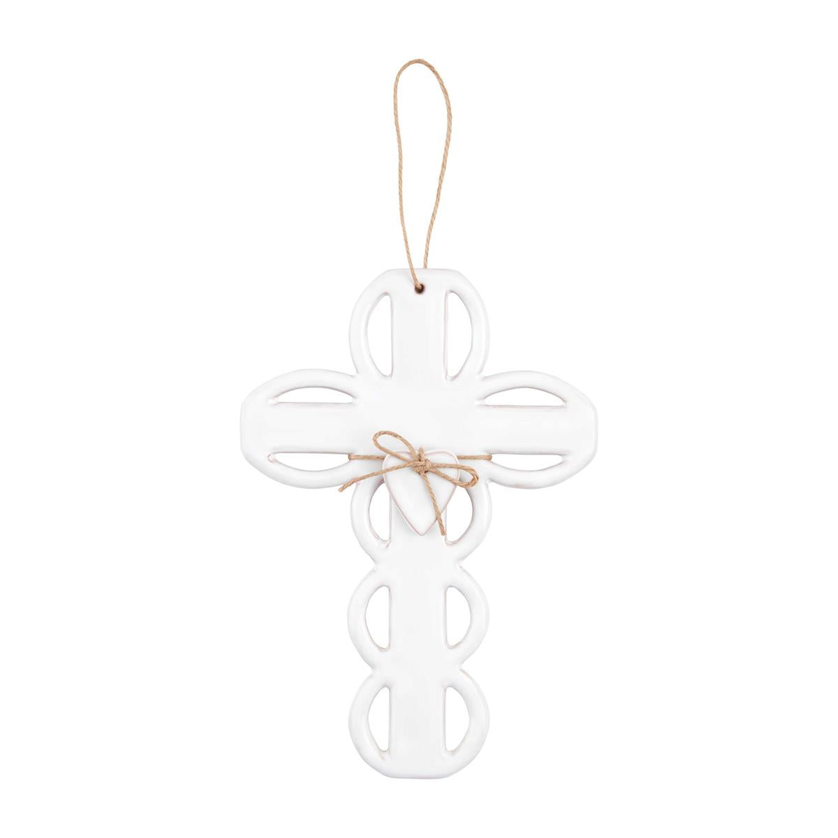 Scalloped Ceramic Cross – HOME + VINE