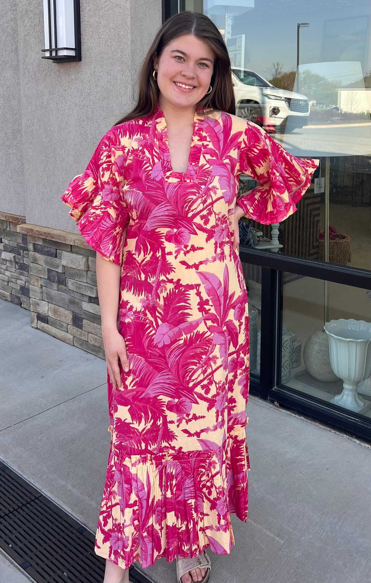 Matilda Sand Palm Dress – HOME + VINE