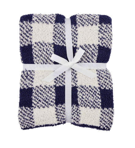 Navy Check Chenille Blanket – HOME + VINE